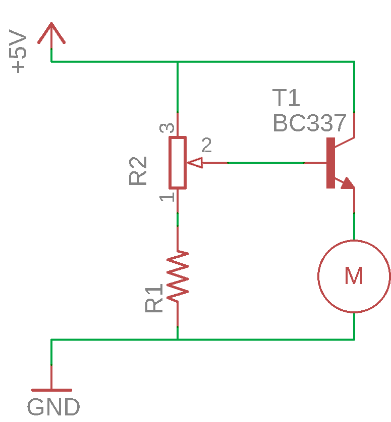 Control de velocidad del motor de CC con transistor
